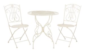 safavieh pat5028a outdoor collection semly pearl white 3-piece bistro set