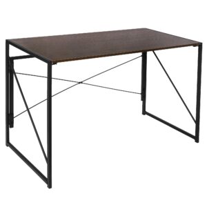 epetlover folding computer desk writing table study work station portable notebook pc laptop standing desk home office, espresso