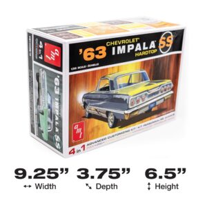 AMT 1963 Chevy Impala SS Hardtop - 1/25 Scale Model Kit - Buildable Vintage Vehicles for Kids and Adults