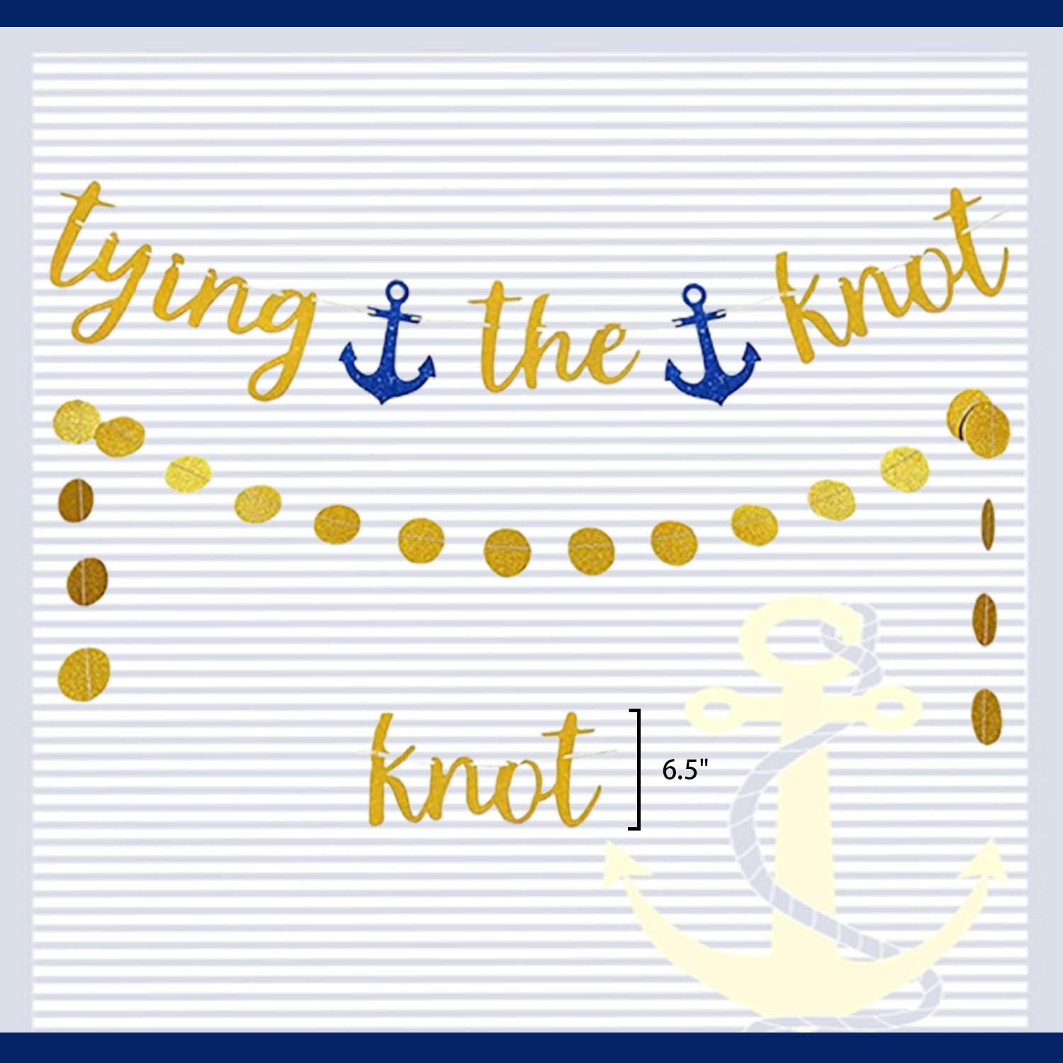 Laventy Set of 2 Tying the Knot Banner Nautical Bachelorette Banner Nautical Bachelorette Balloons Nautical Engagement Party Decor Nautical Bridal Banner