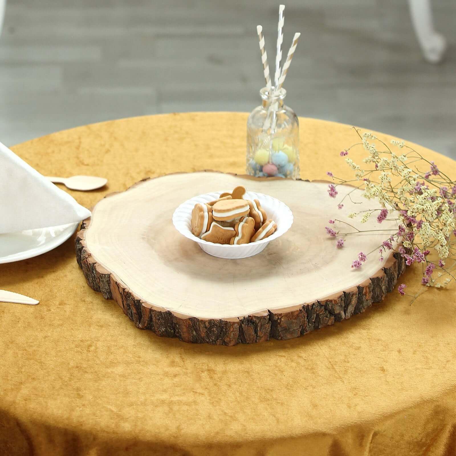 Efavormart 15"~18" | Rustic Natural Wood Slices Round Poplar Wooden Slab Table Centerpiece