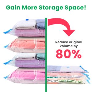 Spedalon 12 Vacuum Storage Bags for Clothes - Jumbo, Large, Medium & Small - Space Saver Vacuum Bags for Comforters, Blankets, Bedding, Pillow - Cruise Travel Essentials, Seal Bags Clothing with Pump