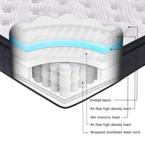 Sweetnight Full Mattress in a Box, 12 Inch Plush Pillow Top Hybrid Mattress, Gel Memory Foam for Motion Isolating Individually Wrapped Coils, Full Size, Twilight