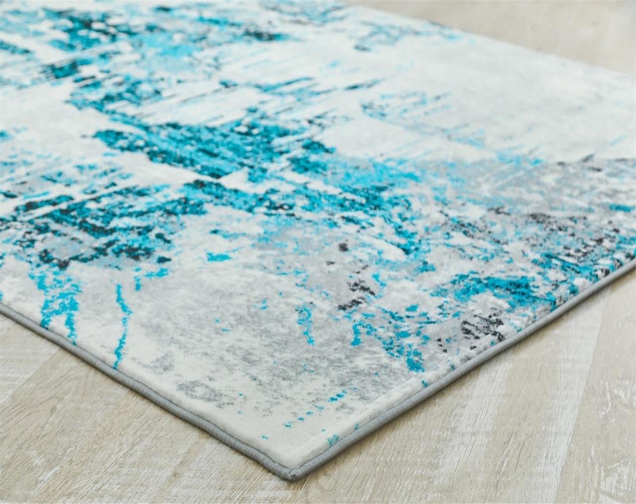 LUXE WEAVERS Contemporary Abstract Area Rug, Turquoise 8x10