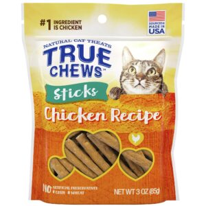 blue buffalo true chews sticks natural cat treats, chicken 3 oz bag