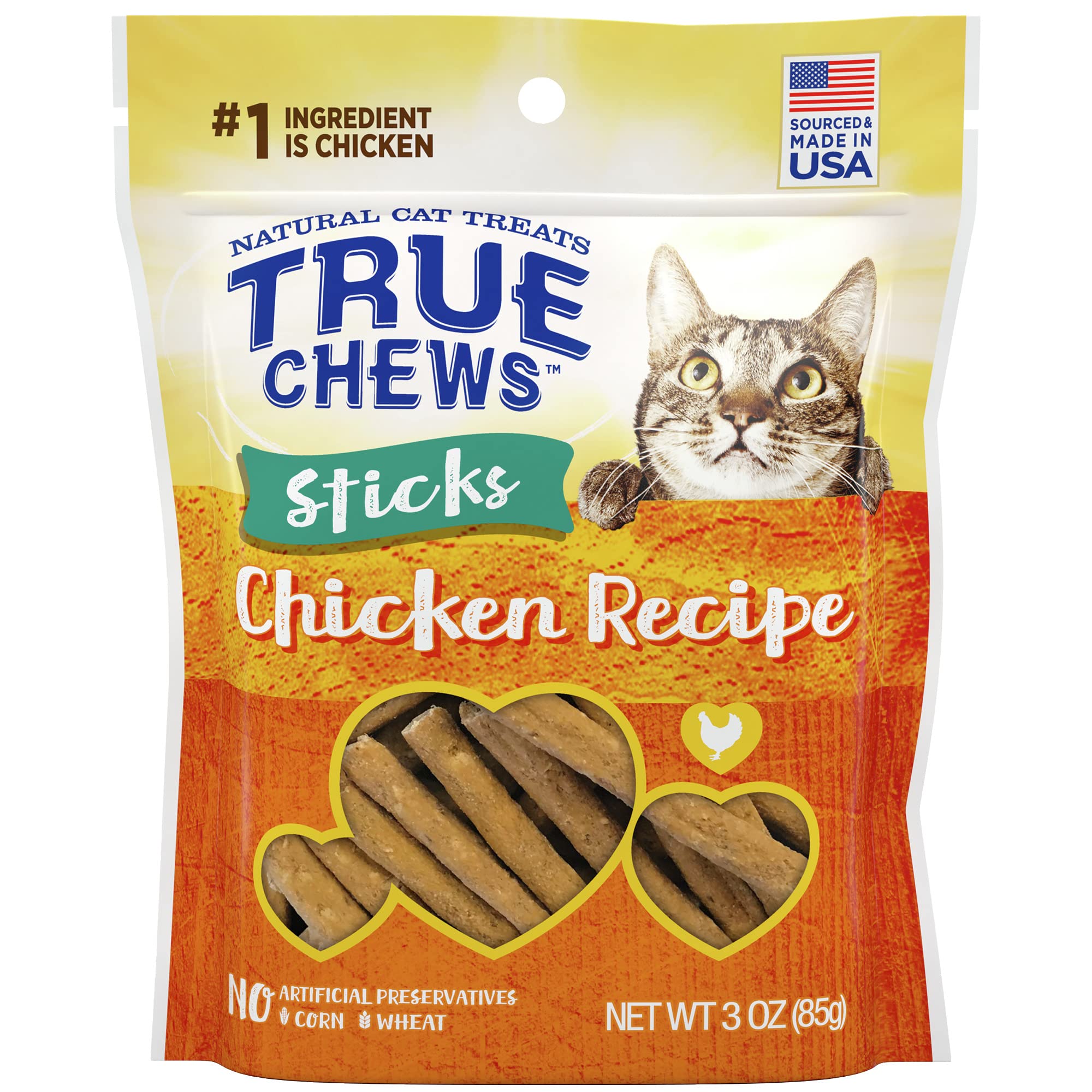 Blue Buffalo True Chews Sticks Natural Cat Treats, Chicken 3 oz bag