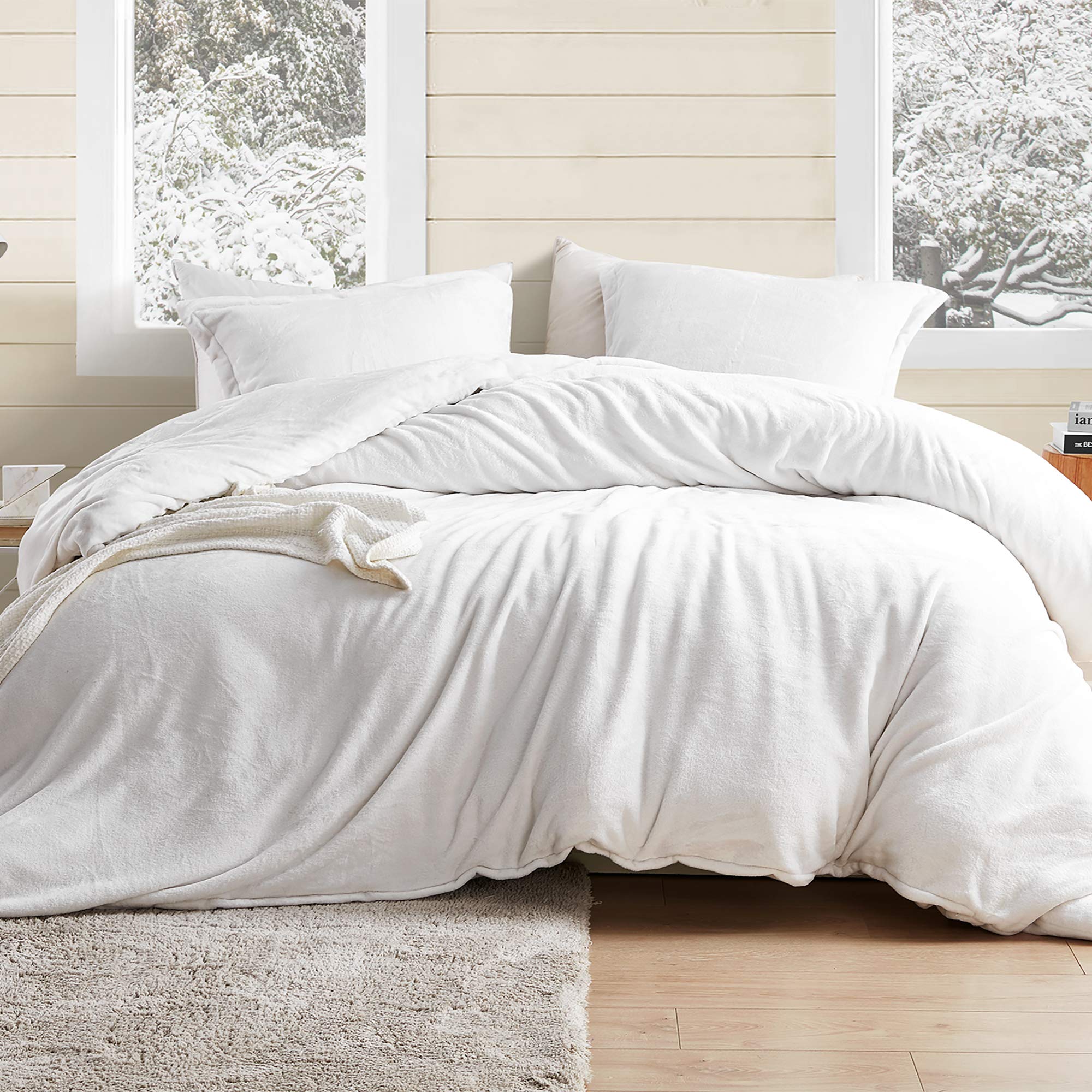 Coma Inducer King Duvet Cover Set - Wait Oh What - Farmhouse White