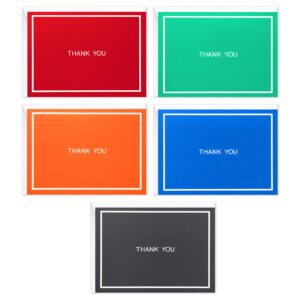 hallmark thank you cards assortment, red, green, blue, black, orange (50 cards for business, weddings, baby showers, bridal showers, all occasion)