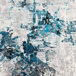 LUXE WEAVERS Contemporary Abstract Area Rug, Turquoise 8x10