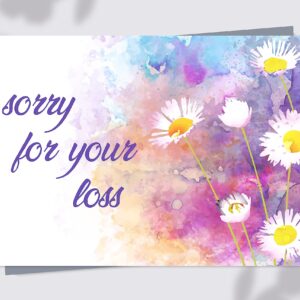 Sympathy Cards with Envelopes and Stickers, 30 Unique Designs with Messages Inside, Large 5x7 Inch Folded Condolence Cards, Thick Cardstock in a Sturdy Box