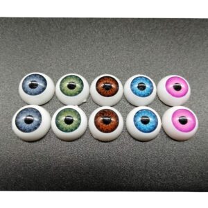 TIHOOD 100pcs/box 12mm Doll Eyeballs Half Round Acrylic Eyes for DIY Doll Bear Crafts Halloween