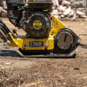 Stark USA 7.0HP 5000VPM 5500MAX Gas Vibration Compaction Force 20 x 14 inch Plate Compactor w/Built-in Wheel