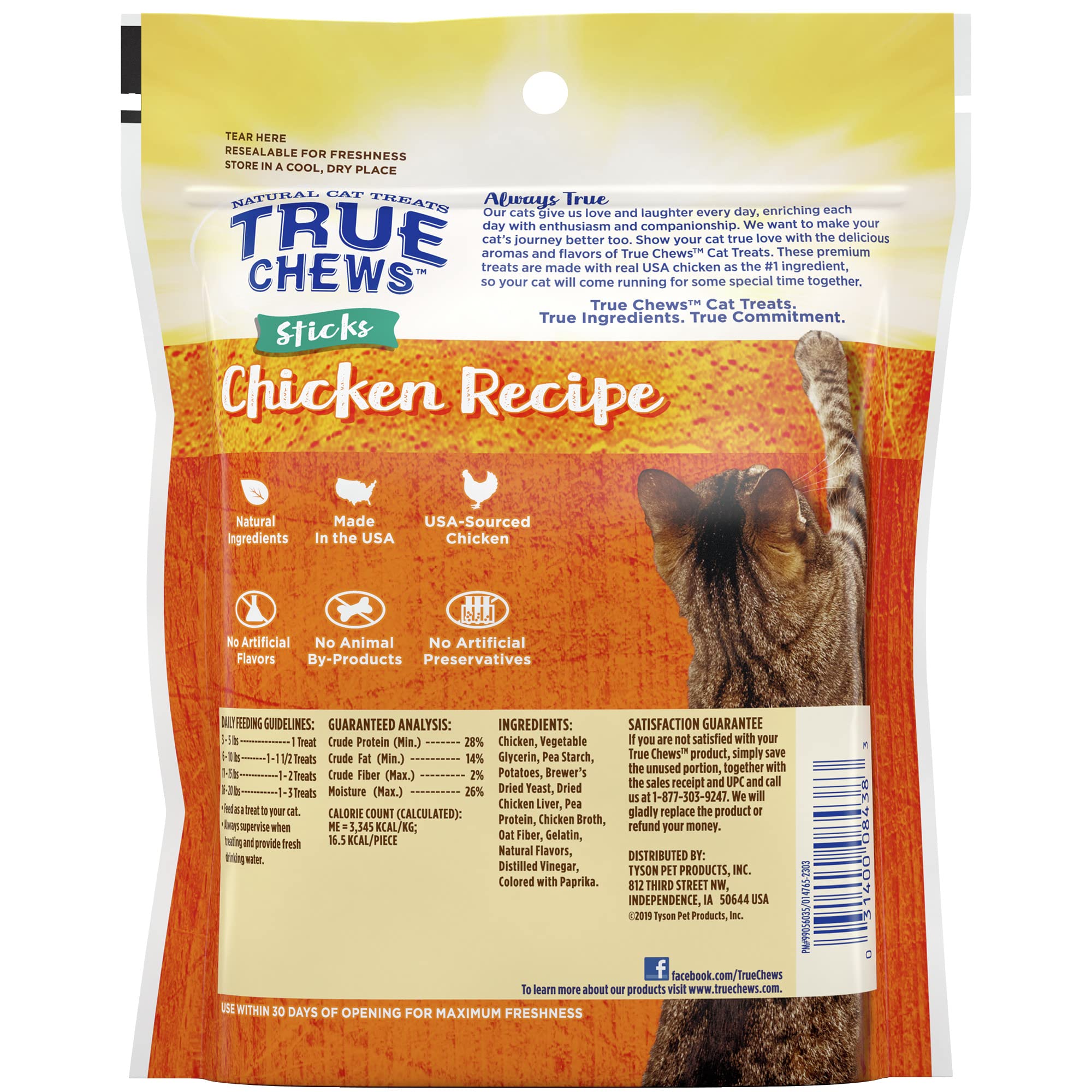 Blue Buffalo True Chews Sticks Natural Cat Treats, Chicken 3 oz bag