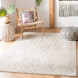 safavieh tulum collection area rug - 6' x 9', ivory & grey, moroccan boho distressed design, non-shedding & easy care, ideal for high traffic areas in living room, bedroom (tul270a)