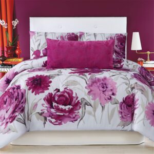 christian siriano 2019 fall patterns duvet set, full/queen, remy floral