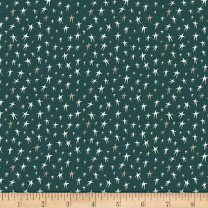 art gallery fabrics art gallery campsite midnight wishes fabric, dark green