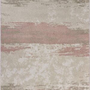 LR Home MEADO81542-IVW Rug, 7'9" x 9'5", Ivory/Blush