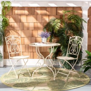 SAFAVIEH PAT5028A Outdoor Collection Semly Pearl White 3-Piece Bistro Set