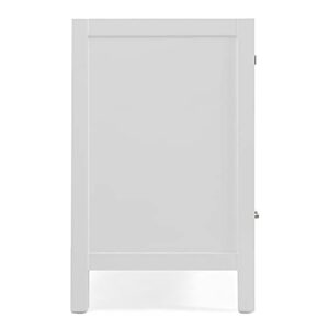 DKB Beckford Series 60" Inch Bathroom Base Cabinet in White, Double Sink Configuration, 4 Soft Closing Doors, 6 Full Extension Dovetail Drawers