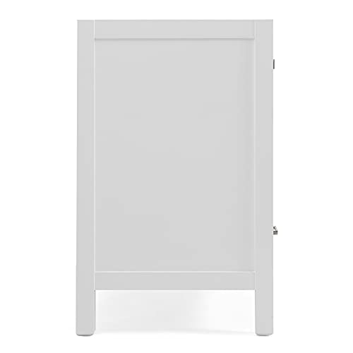 DKB Beckford Series 60" Inch Bathroom Base Cabinet in White, Double Sink Configuration, 4 Soft Closing Doors, 6 Full Extension Dovetail Drawers