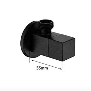 Square Angle Stop Valve Brass Black Finish G1/2"Shut Off Valve For Bathroom Toilet Bidet Shower