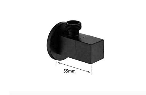 Square Angle Stop Valve Brass Black Finish G1/2"Shut Off Valve For Bathroom Toilet Bidet Shower