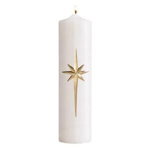 CB Church Supply Pillar Style Boxed 3 x 12-Inch Christ Candle by Will & Baumer, 1-Count, Bright Morning Star