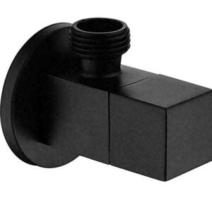 Square Angle Stop Valve Brass Black Finish G1/2"Shut Off Valve For Bathroom Toilet Bidet Shower