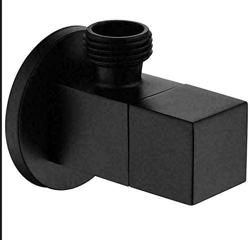 Square Angle Stop Valve Brass Black Finish G1/2"Shut Off Valve For Bathroom Toilet Bidet Shower