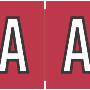 Doctor Stuff - File Folder Labels, Alphabet Letter A, Barkley/Sycom FABKM - BRAM Series Compatible Alpha Stickers, Red, 1" x 1-1/2", 225 Labels per Package