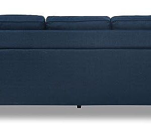 Serta Harmon Reversible Sectional Sofa, Modern L-Shaped Couch for Small Spaces, Soft Fabric Upholstery, Rolled Arm, Blue