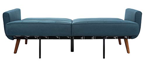 Safavieh Home Bushwick Grey and Brown Foldable Convertible 82.7" Tufted Sofa Bed Futon