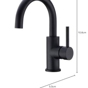 CREA Black Bathroom Faucet Brushed Nickel, Prep Wet Bar Sink Faucet Stainless Steel Single Hole Small Kitchen Faucet with 4 Inch Deck Plate, Mini Faucet Outdoor Tap for Farmhouse Vanity Sink Lavatory