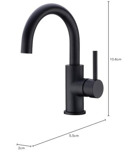 CREA Black Bathroom Faucet Brushed Nickel, Prep Wet Bar Sink Faucet Stainless Steel Single Hole Small Kitchen Faucet with 4 Inch Deck Plate, Mini Faucet Outdoor Tap for Farmhouse Vanity Sink Lavatory