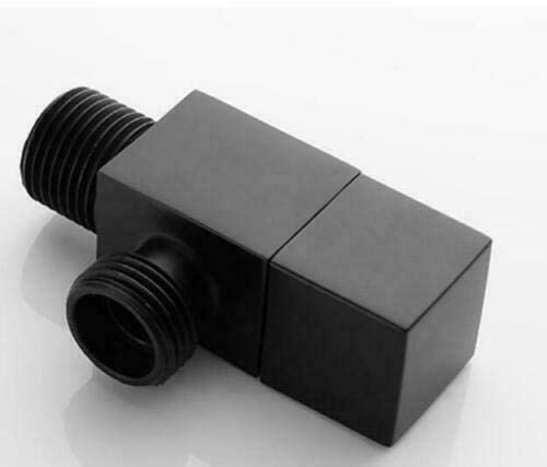 Square Angle Stop Valve Brass Black Finish G1/2"Shut Off Valve For Bathroom Toilet Bidet Shower