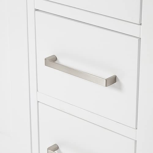 DKB Beckford Series 60" Inch Bathroom Base Cabinet in White, Double Sink Configuration, 4 Soft Closing Doors, 6 Full Extension Dovetail Drawers