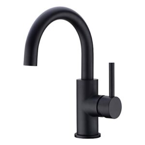 crea black bathroom faucet brushed nickel, prep wet bar sink faucet stainless steel single hole small kitchen faucet with 4 inch deck plate, mini faucet outdoor tap for farmhouse vanity sink lavatory