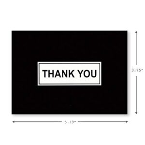 Hallmark Thank You Cards Assortment, Black and White Thanks (48 Cards with Envelopes for All Occasions)