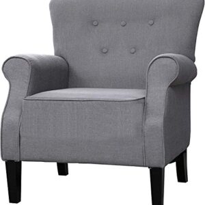 LOKATSE HOME Accent Armchair Single Sofa Modern Comfortable Furniture for Living Room, Club, Bedroom, Grey