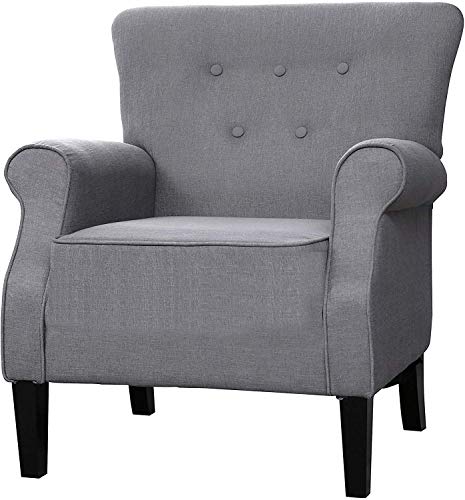 LOKATSE HOME Accent Armchair Single Sofa Modern Comfortable Furniture for Living Room, Club, Bedroom, Grey