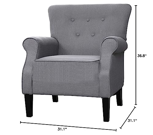 LOKATSE HOME Accent Armchair Single Sofa Modern Comfortable Furniture for Living Room, Club, Bedroom, Grey