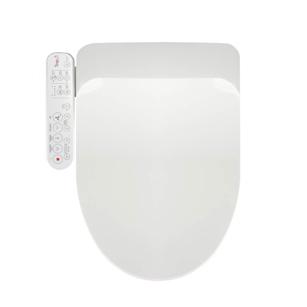 TREVI Bidet Toilet Seat, Elongated White Seat Sleek Design, Warm Air Dryer, Rear & Front Wash, Stainless Steel Nozzle, Nozzle Self-Cleaning, Nozzle Oscillation and Pulse, Korea Made AB210