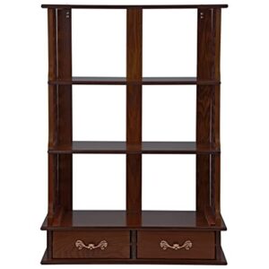 Design Toscano Chinese Chippendale-Style Triple Shelf Hardwood Curio, 33 Inch, walnut Finish