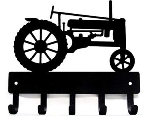 the metal peddler farm tractor #39 key rack holder for wall - 9 inch wide - made in usa; farmhouse decor, barn organizer