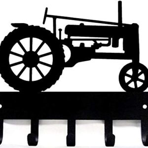 The Metal Peddler Farm Tractor #39 Key Rack Holder for Wall - 9 inch Wide - Made in USA; Farmhouse Decor, Barn Organizer