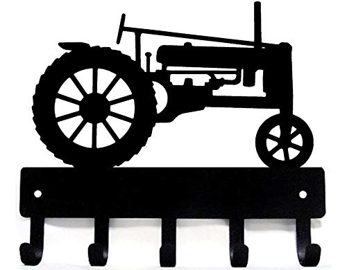 The Metal Peddler Farm Tractor #39 Key Rack Holder for Wall - 9 inch Wide - Made in USA; Farmhouse Decor, Barn Organizer