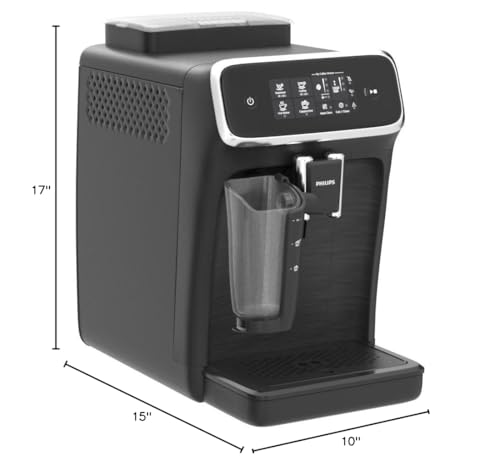 Philips 2200 Series Fully Automatic Espresso Machine, LatteGo Milk Frother, 3 Coffee Varieties, Intuitive Touch Display, 100% Ceramic Grinder, AquaClean Filter, Aroma Seal, Black (EP2230/14)