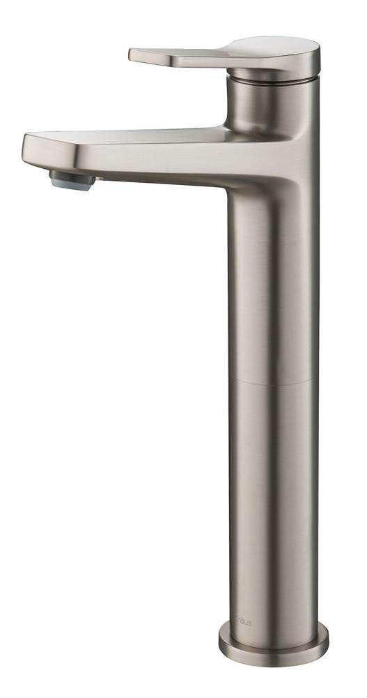 KRAUS Indy Single Handle Vessel Bathroom Faucet in Spot Free Stainless Steel, KVF-1400SFS