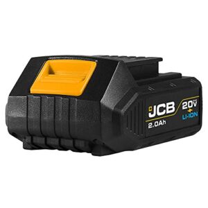 jcb tools - 20v lithium-ion battery 2.0ah with charge remaining indicator - for jcb 20v power tools - drill, jigsaw, recip saw, circular saw, multi tool, miter saw, angle grinder, led work light