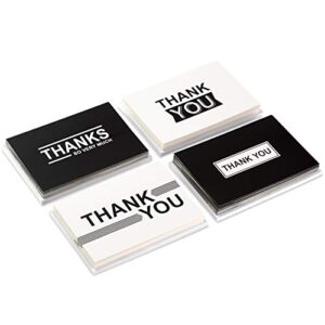 Hallmark Thank You Cards Assortment, Black and White Thanks (48 Cards with Envelopes for All Occasions)